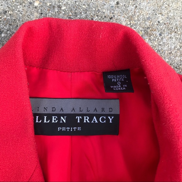 Ellen Tracy | Jackets & Coats | Ellen Tracy Vintage Bold Red Blazer ...